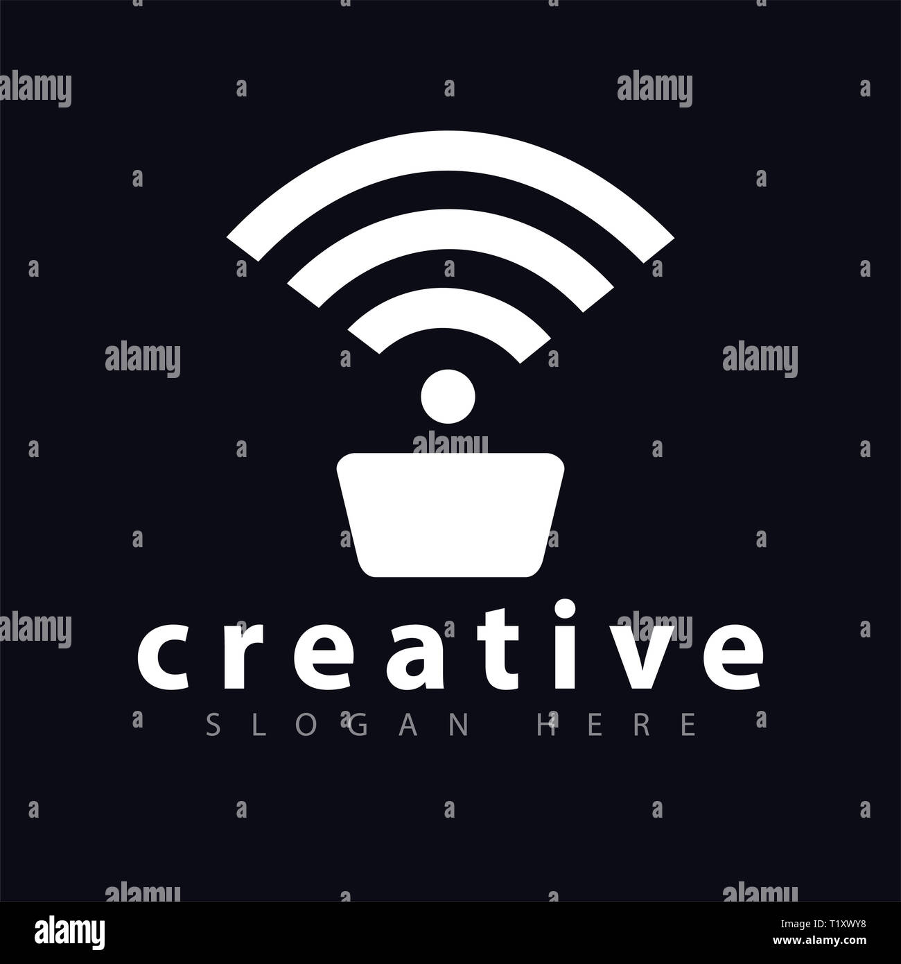 Signal icon logo design hi-res stock photography and images - Alamy