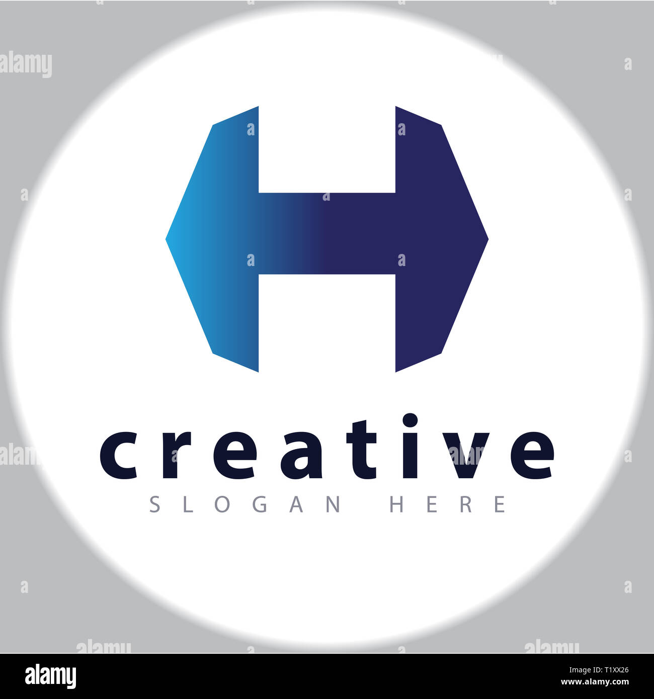 H letter hexagonal logo design vector template Stock Photo - Alamy