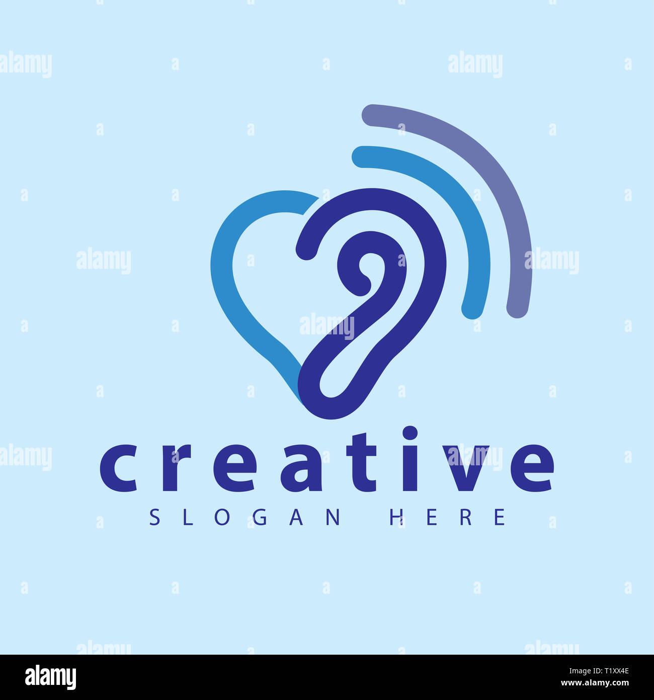 Hear ear love logo icon vector template Stock Photo - Alamy
