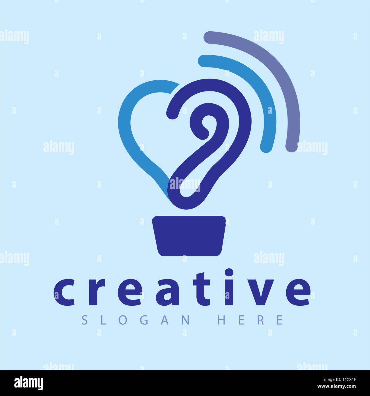 Hear ear love logo icon vector template Stock Photo - Alamy