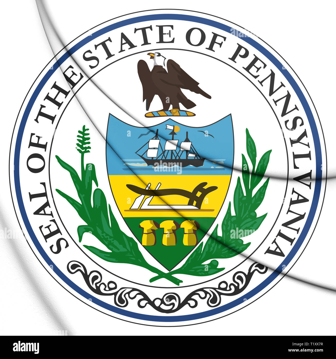 3D State Seal of Pennsylvania, USA. 3D Illustration Stock Photo - Alamy