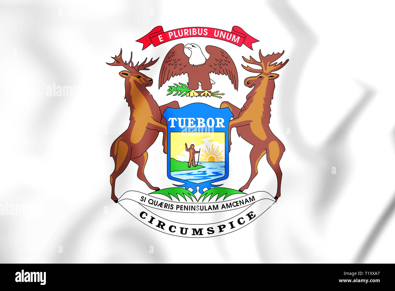 3D Governor of Michigan Flag, USA. 3D Illustration Stock Photo - Alamy