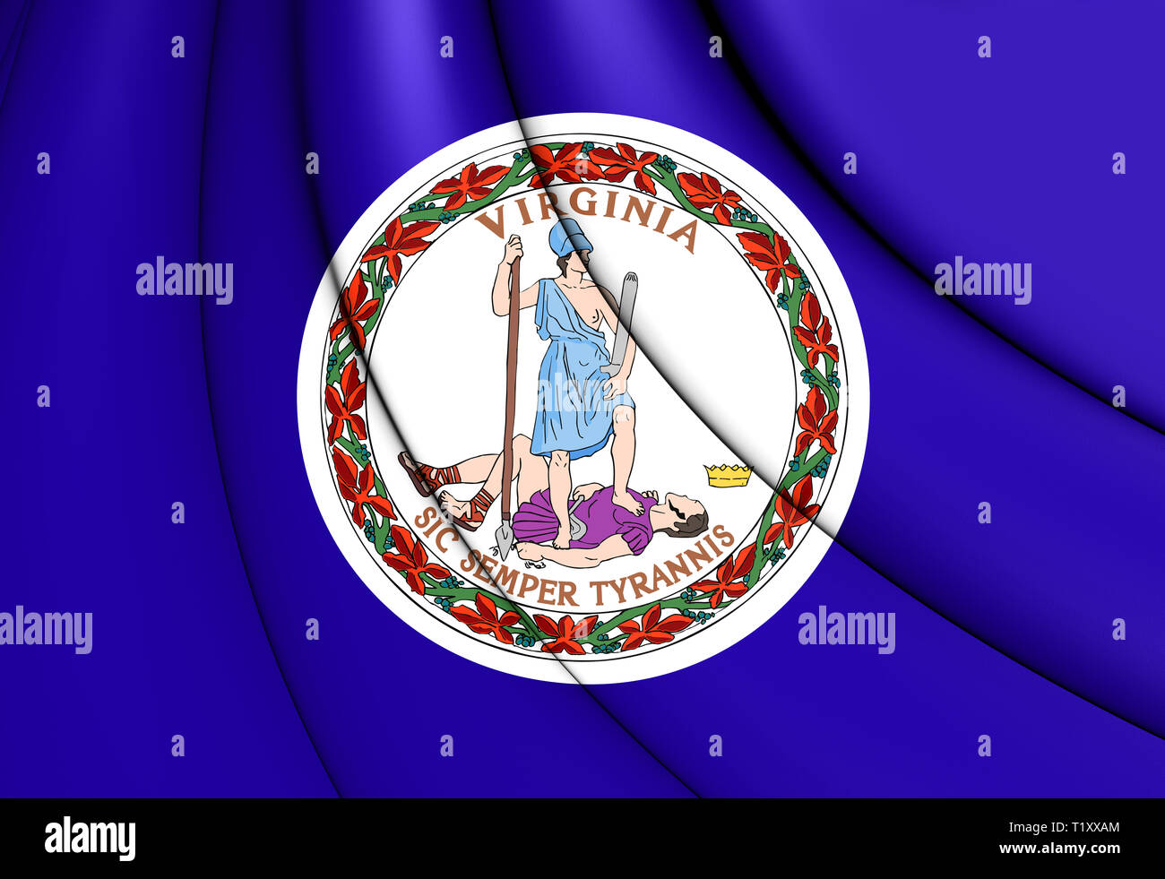 3D Flag of Virginia state, USA. 3D Illustration Stock Photo - Alamy
