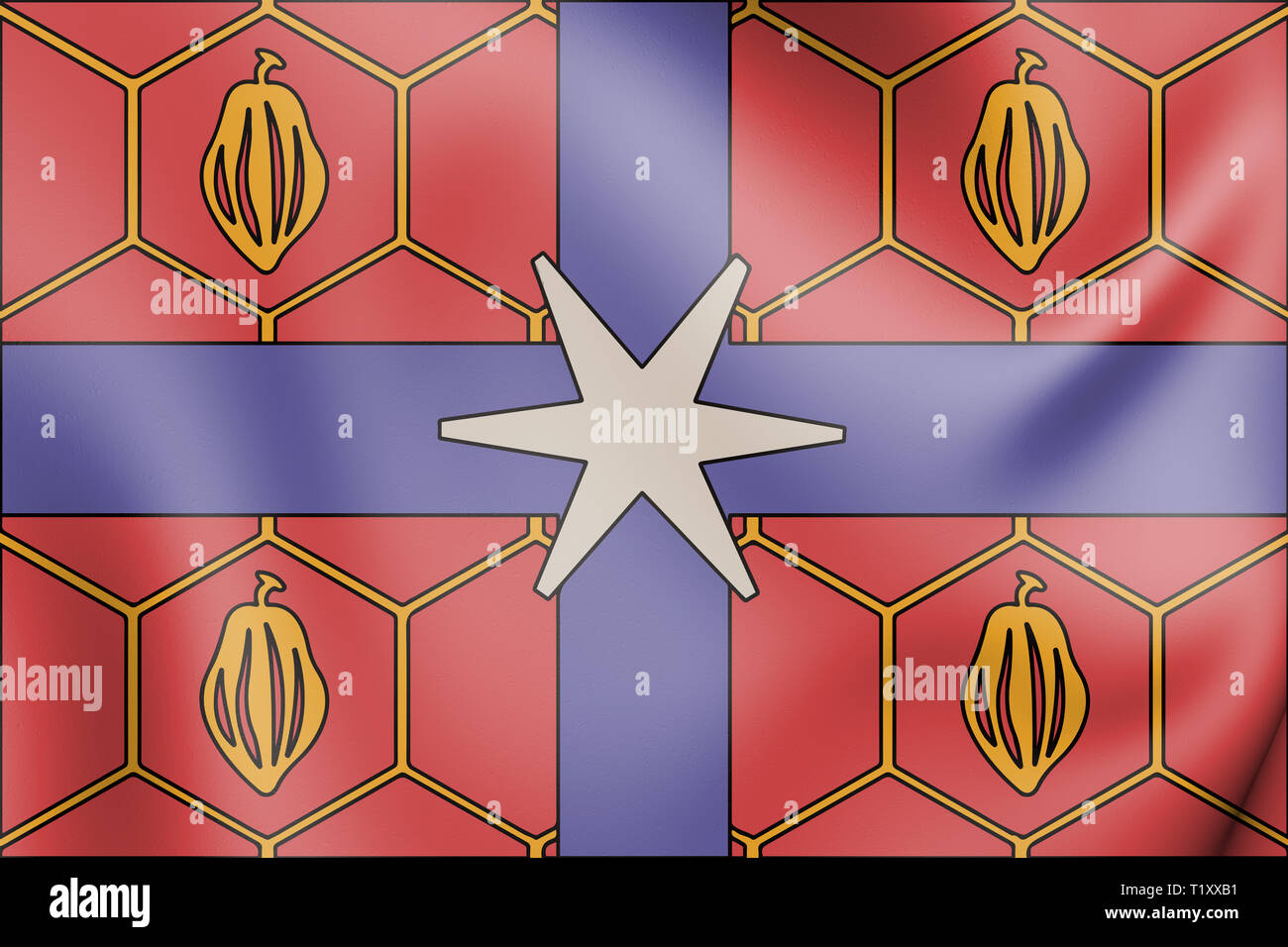 3D Flag of Ubaira (Bahia State), Brazil. 3D Illustration Stock Photo ...