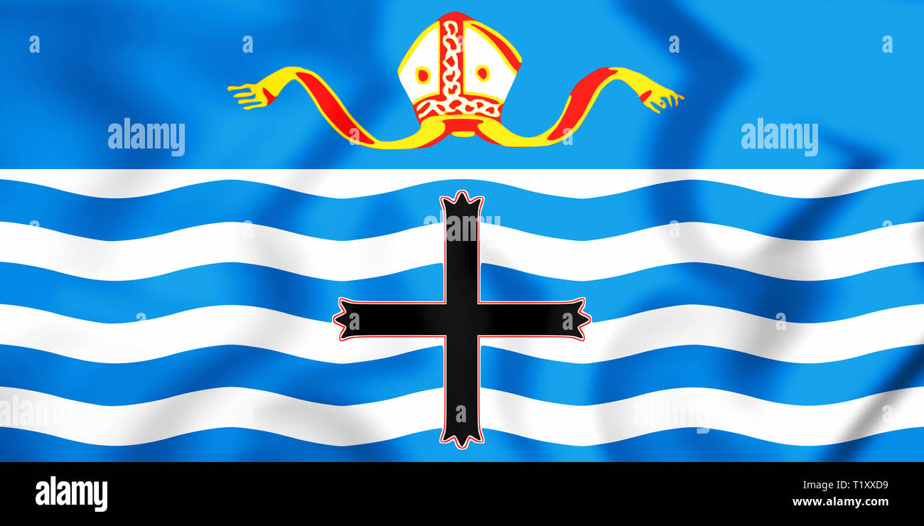 3D Flag of Nelson, New Zealand. 3D Illustration Stock Photo - Alamy