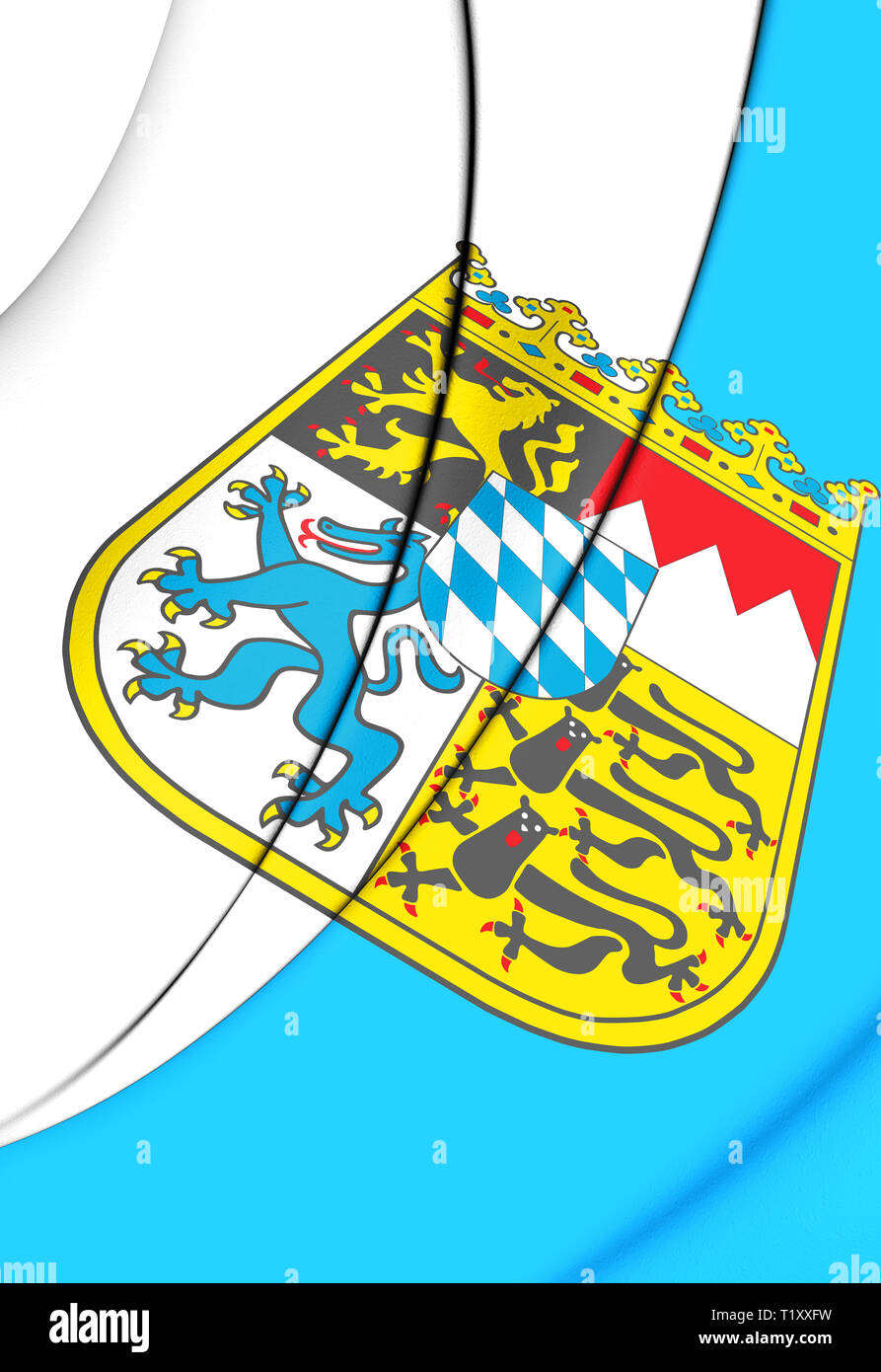 3D Flag of Bavaria, Germany. 3D Illustration Stock Photo - Alamy
