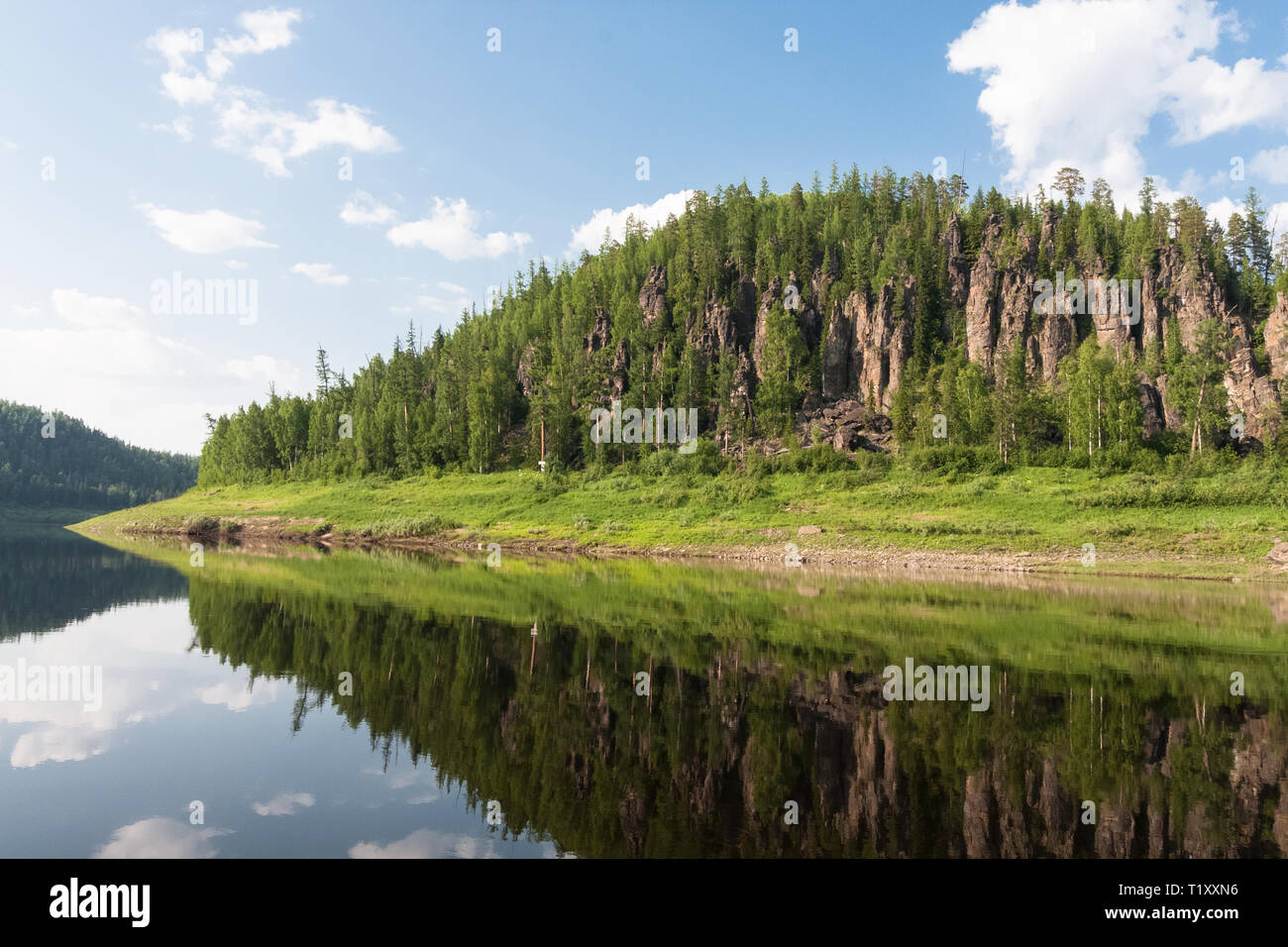 Beautiful Siberian rivers. Fantastical cliffs.Krasnoyarsk territory ...