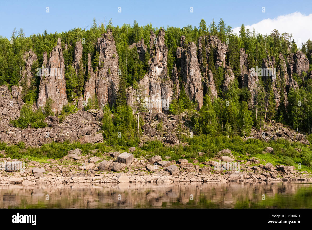Beautiful Siberian rivers. Around only rocks. Krasnoyarsk territory ...