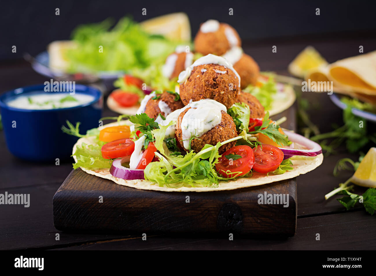 Falafel wrap hi-res stock photography and images - Alamy
