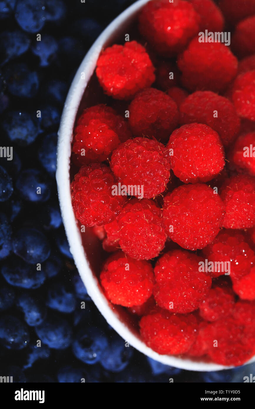 Beautiful raspberries fruit background. Ripe sweet raspberry in white ...