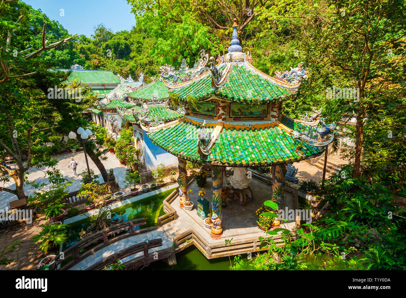 Temple pagoda at the marble mountains in Danang city in Vietnam Stock ...