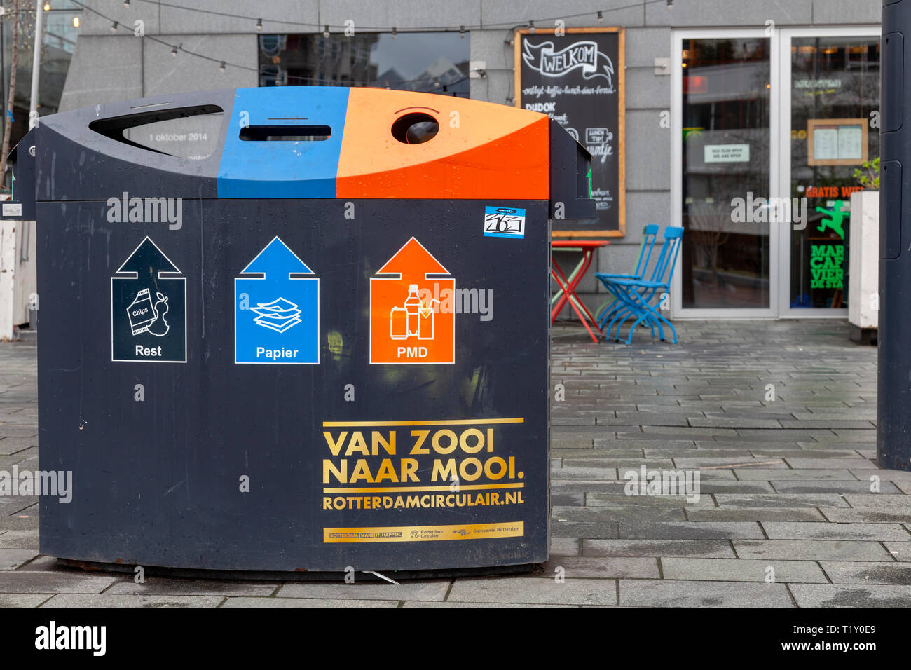 Recycle Bin for three different items,Rotterdam,Netherlands Stock Photo ...