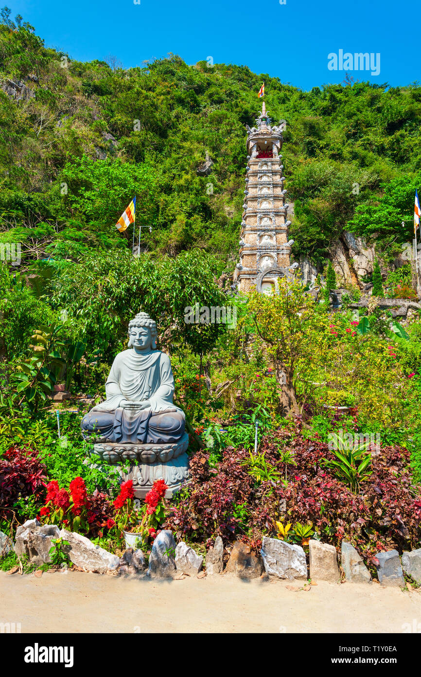 Temple pagoda at the marble mountains in Danang city in Vietnam Stock ...