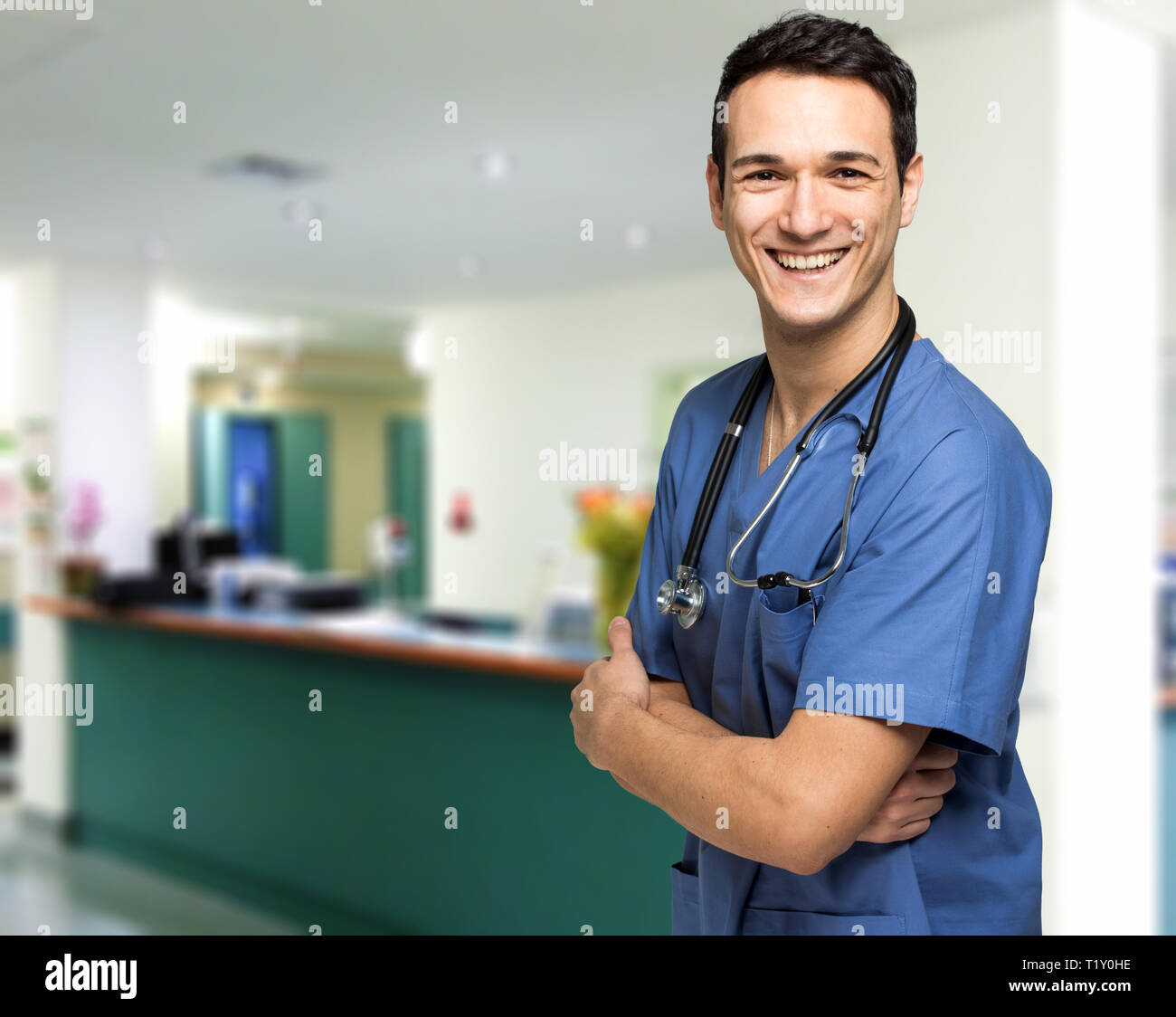 Male nurse Smiling Stock Photo - Alamy