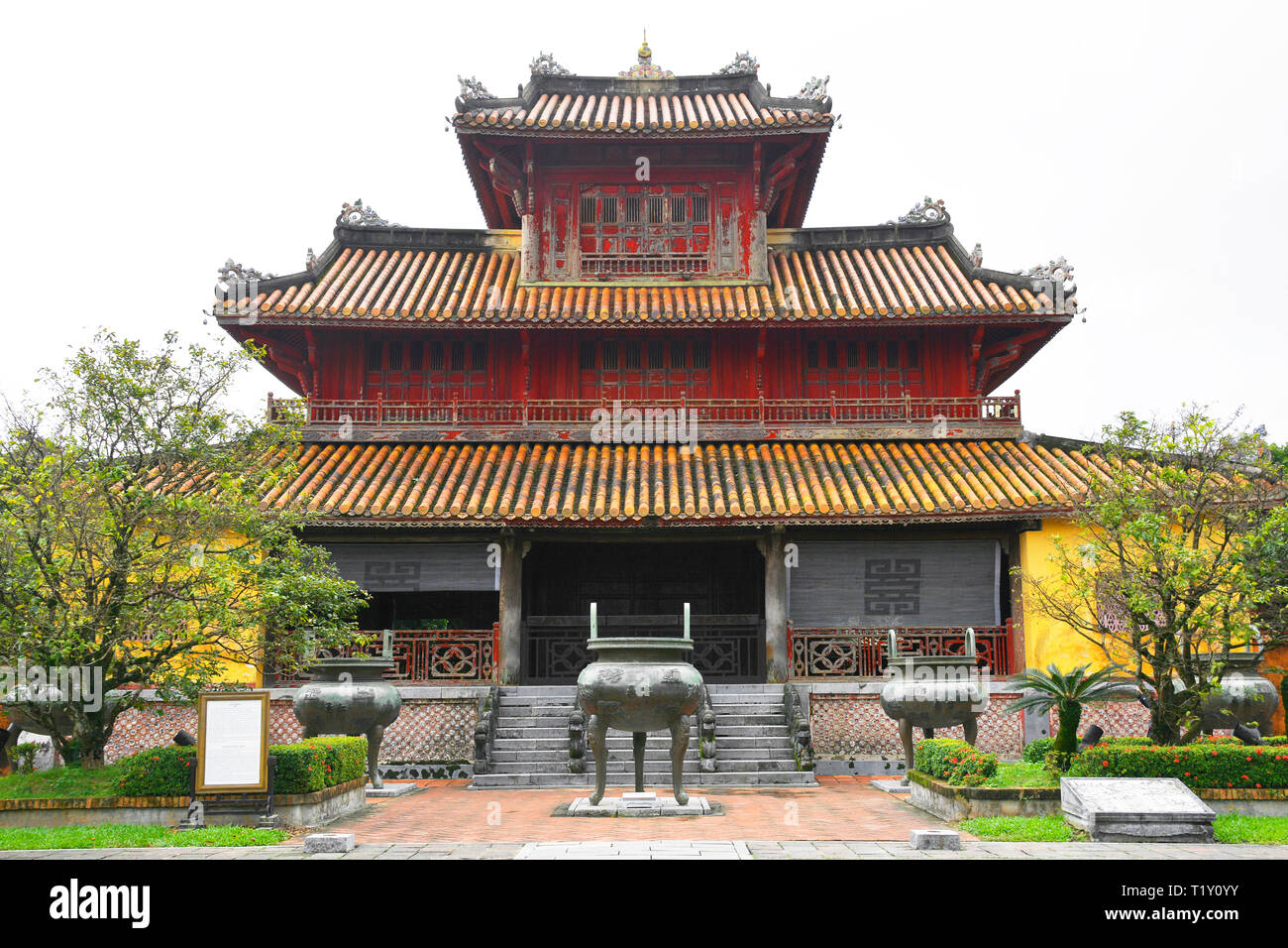 The Hien Lam Pavilion in the Imperial City, Hue, Vietnam and one of teh ...