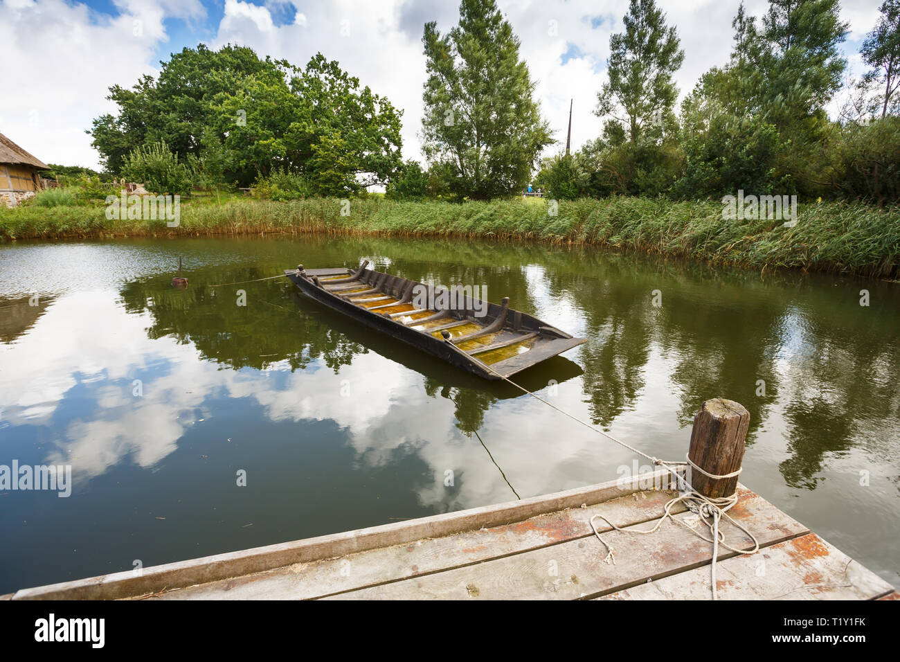 The medieval boat in The Middle Ages Center, the experimental living ...