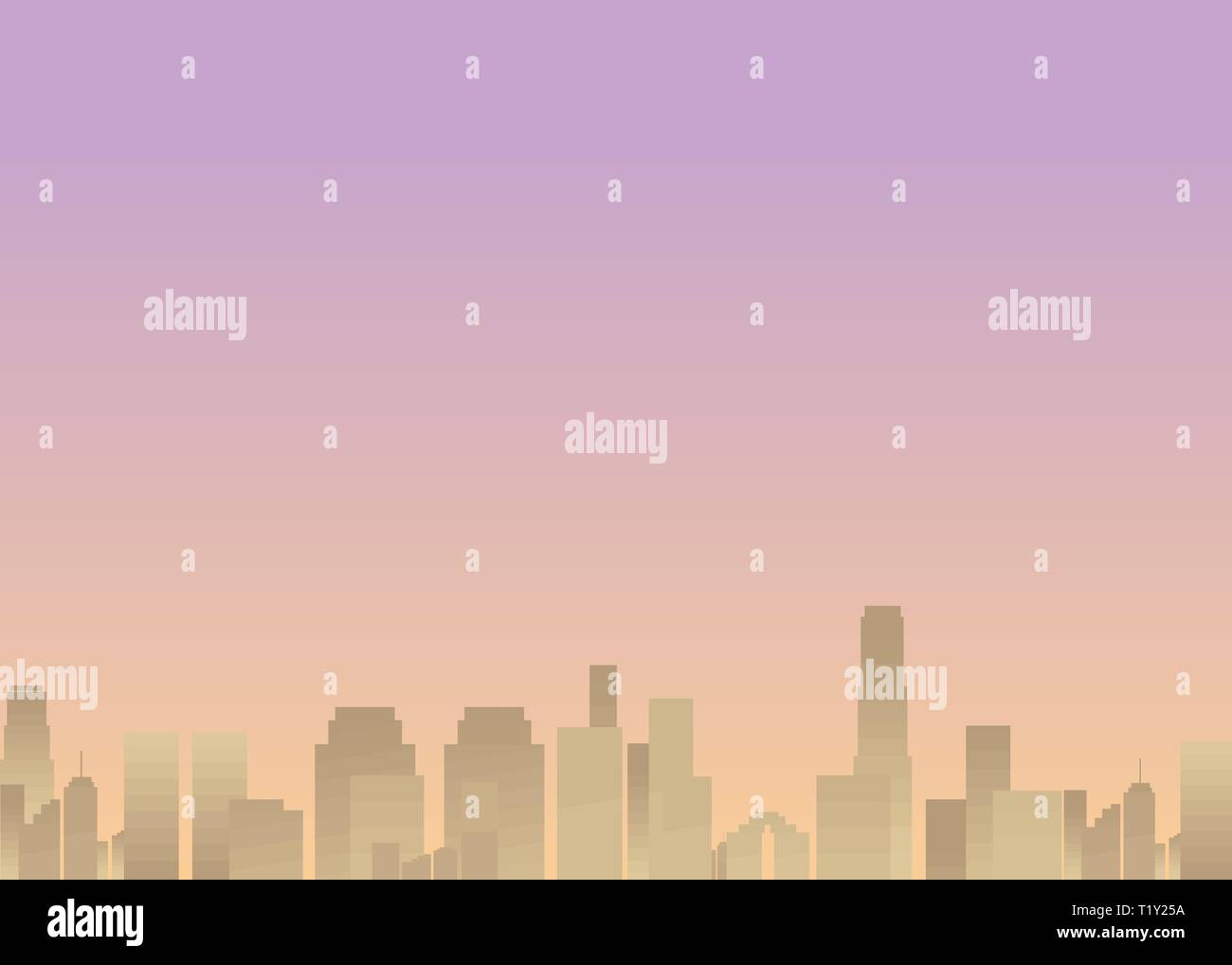 Sun rise city, cartoon vector illustration for web and print, hi-tech ...