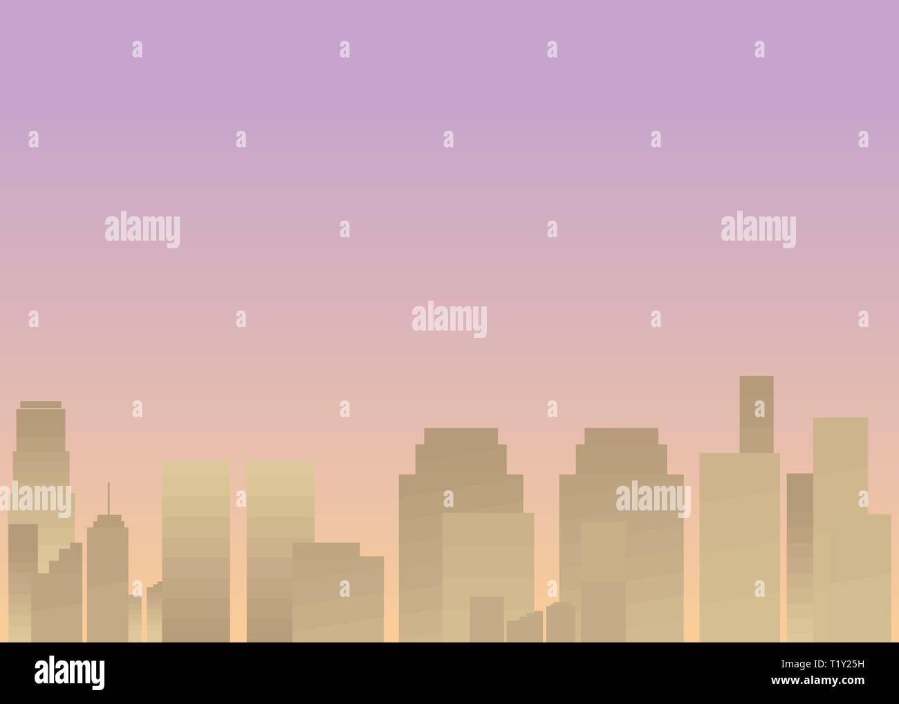 Sun rise city, cartoon vector illustration for web and print, hi-tech ...