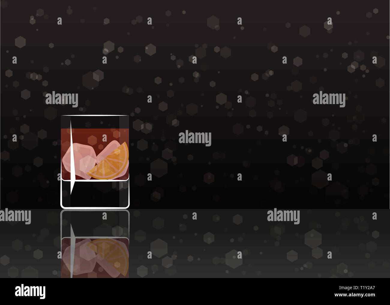 Official cocktail icon, The Unforgettable Negroni cartoon illustration ...