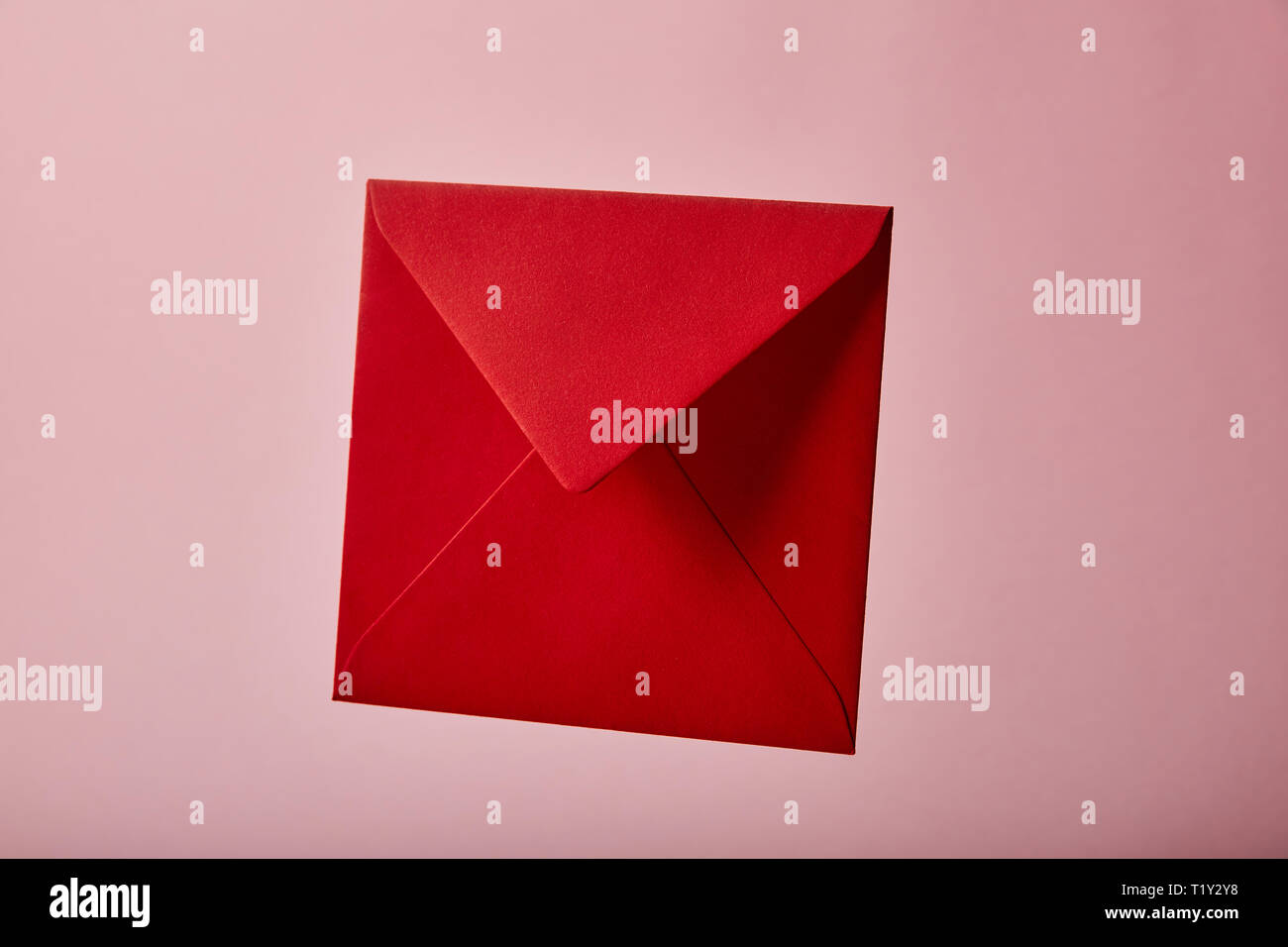 red and empty envelope on pink background with copy space Stock Photo ...