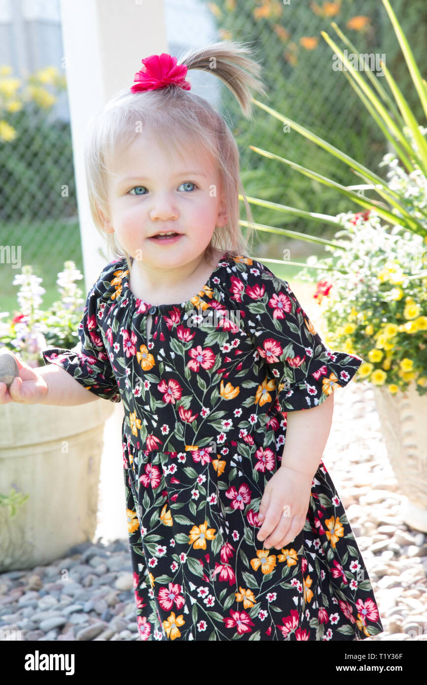 Happy one and a half year old toddler outside, USA Stock Photo - Alamy