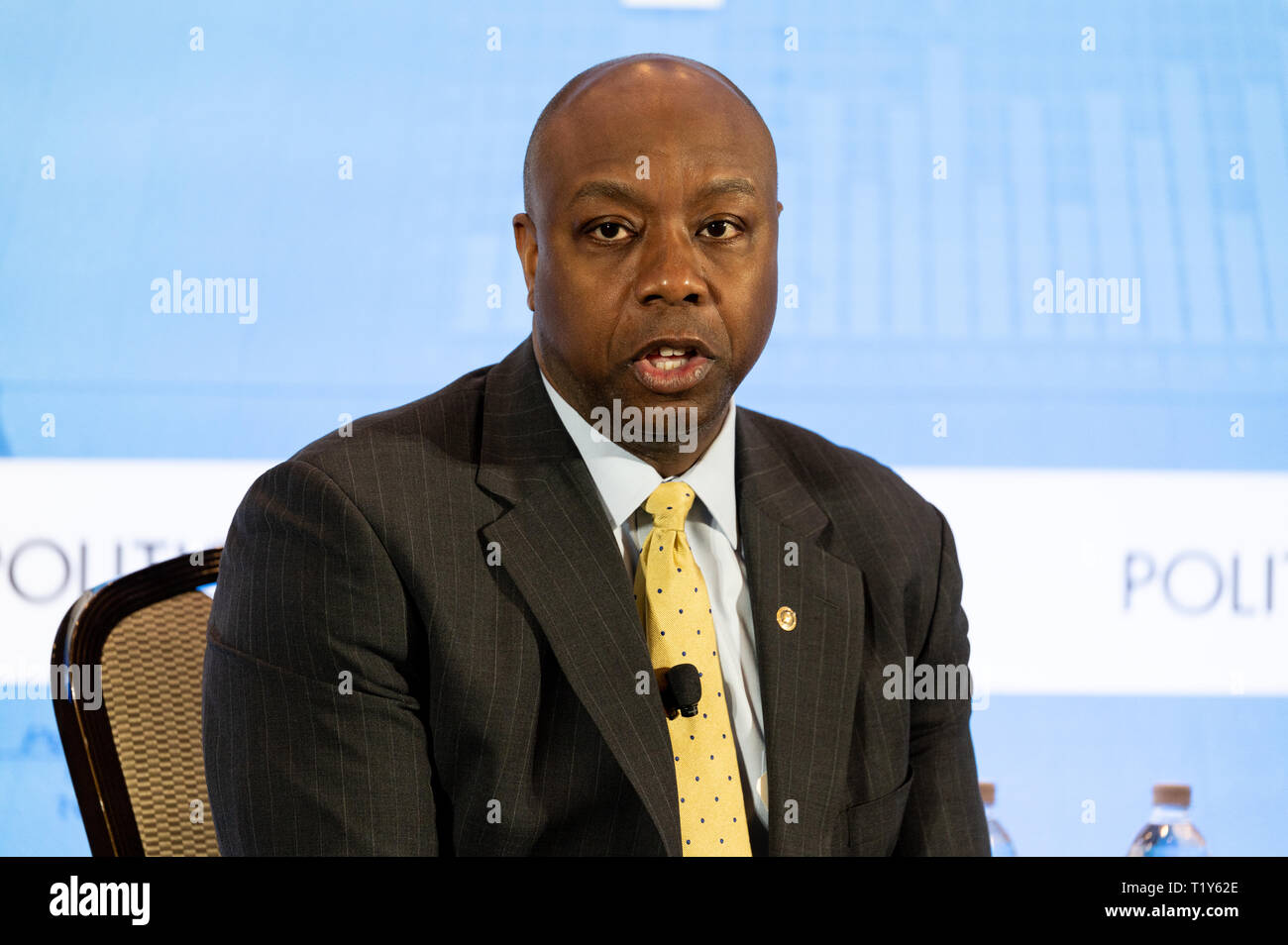 U.S. Senator Tim Scott (R-SC) seen speaking during Politico's Future of ...