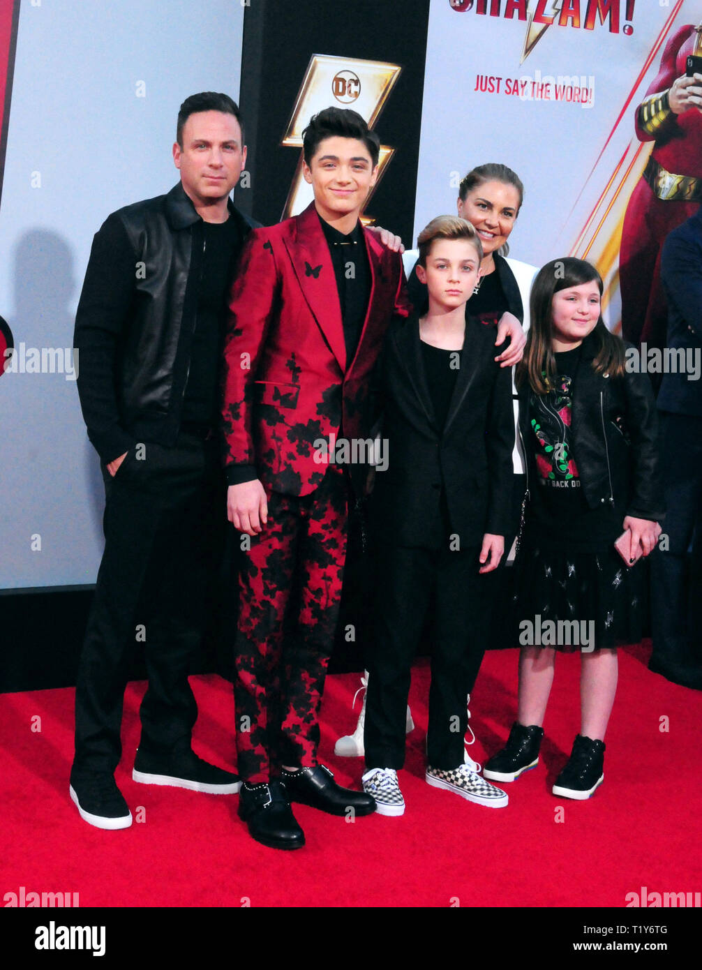 LOS ANGELES, CA - MARCH 28: Actor Asher Angel and family attend the ...