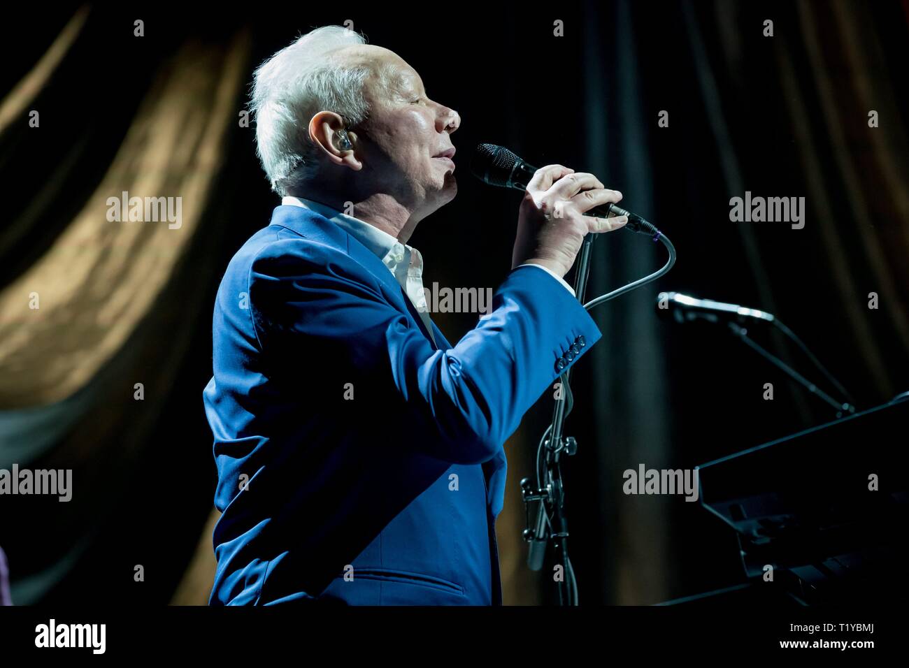 28.03.2019, the British musician Joe Jackson live on the Four Decade ...