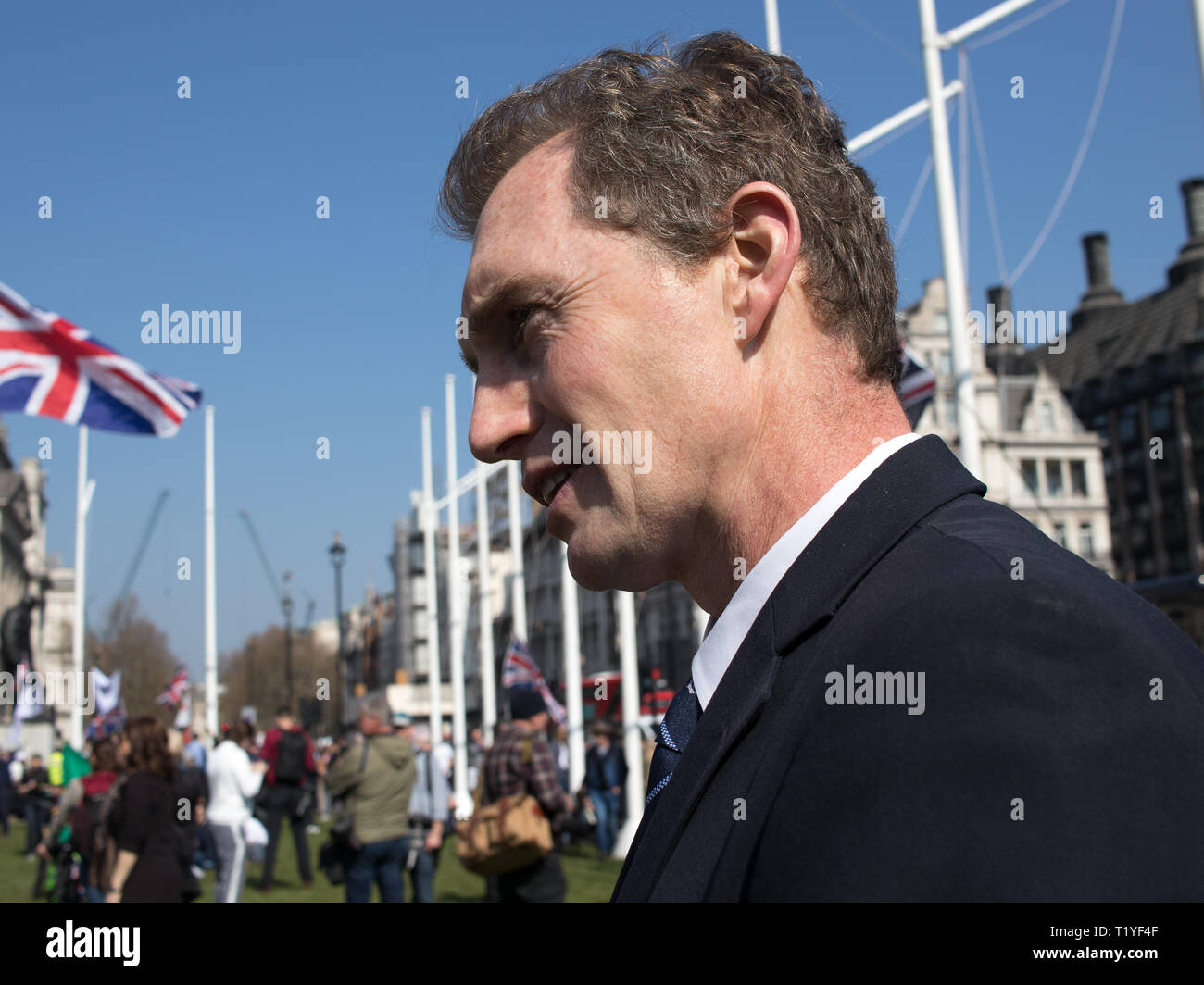 London, UK. 29 March 2019. (L to R) David Davies Conservative MP, in ...