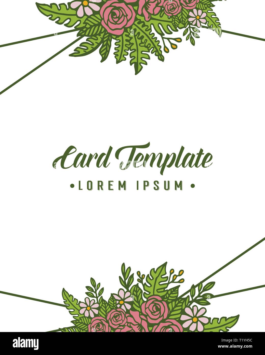 Vector illustration various shape rose flower frame for lettering of ...