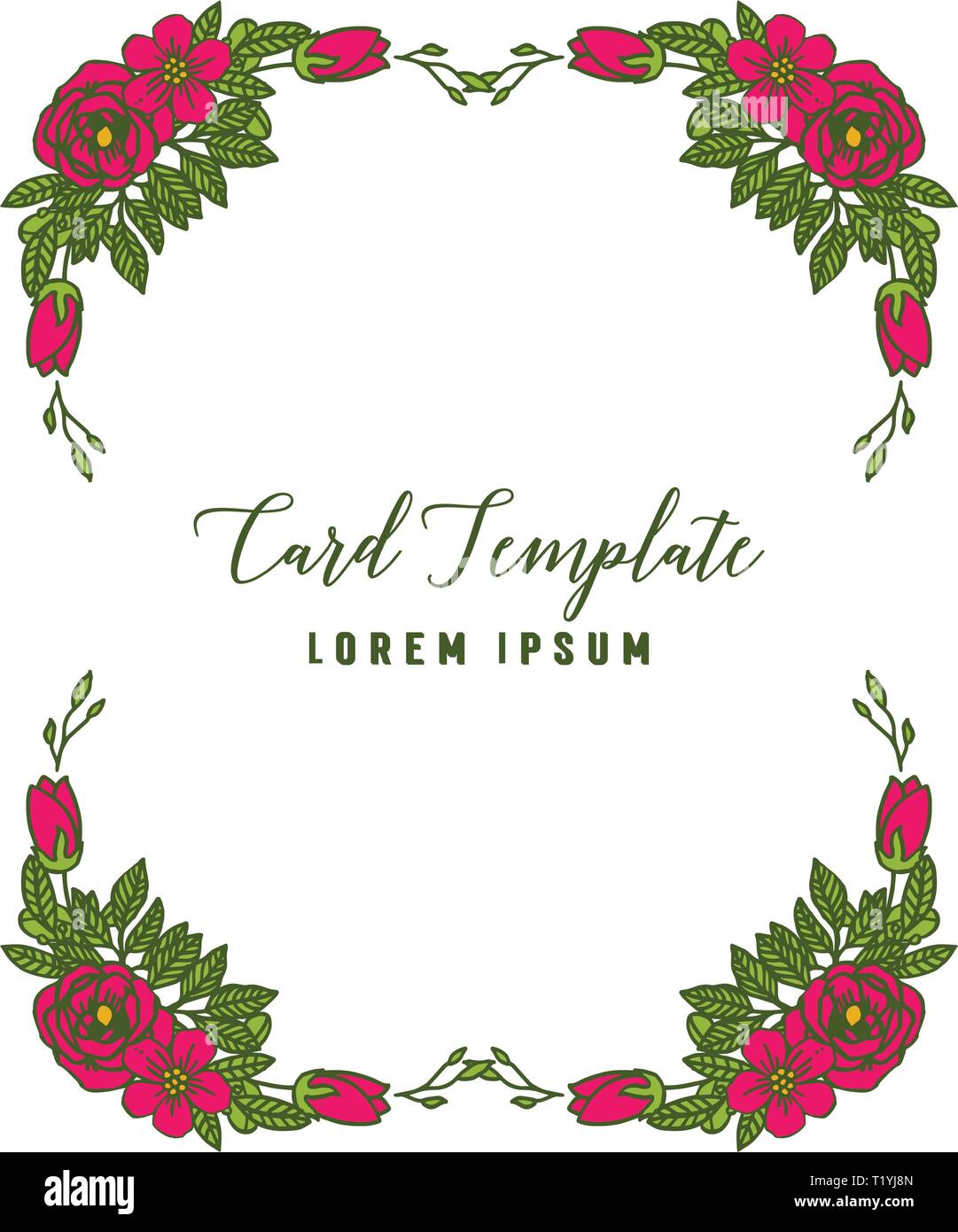 Vector illustration various style flower frame for invitation card ...