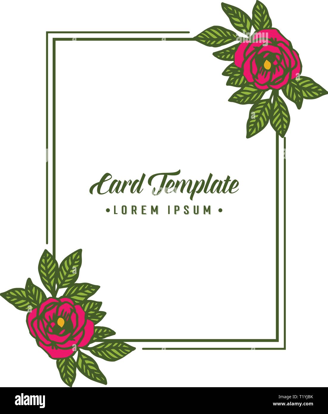 Vector illustration various style flower frame for invitation card ...