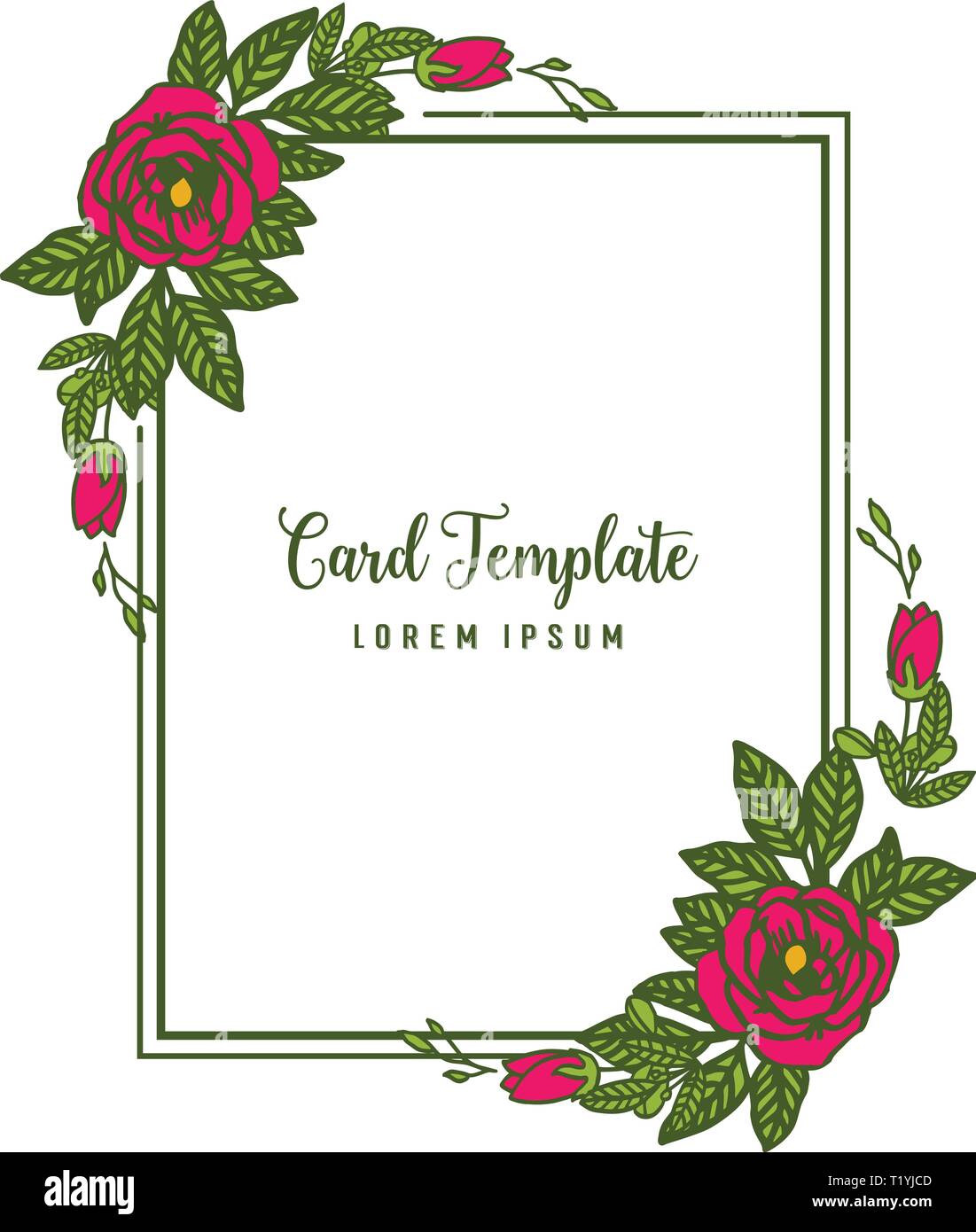 Vector illustration various style flower frame for invitation card ...