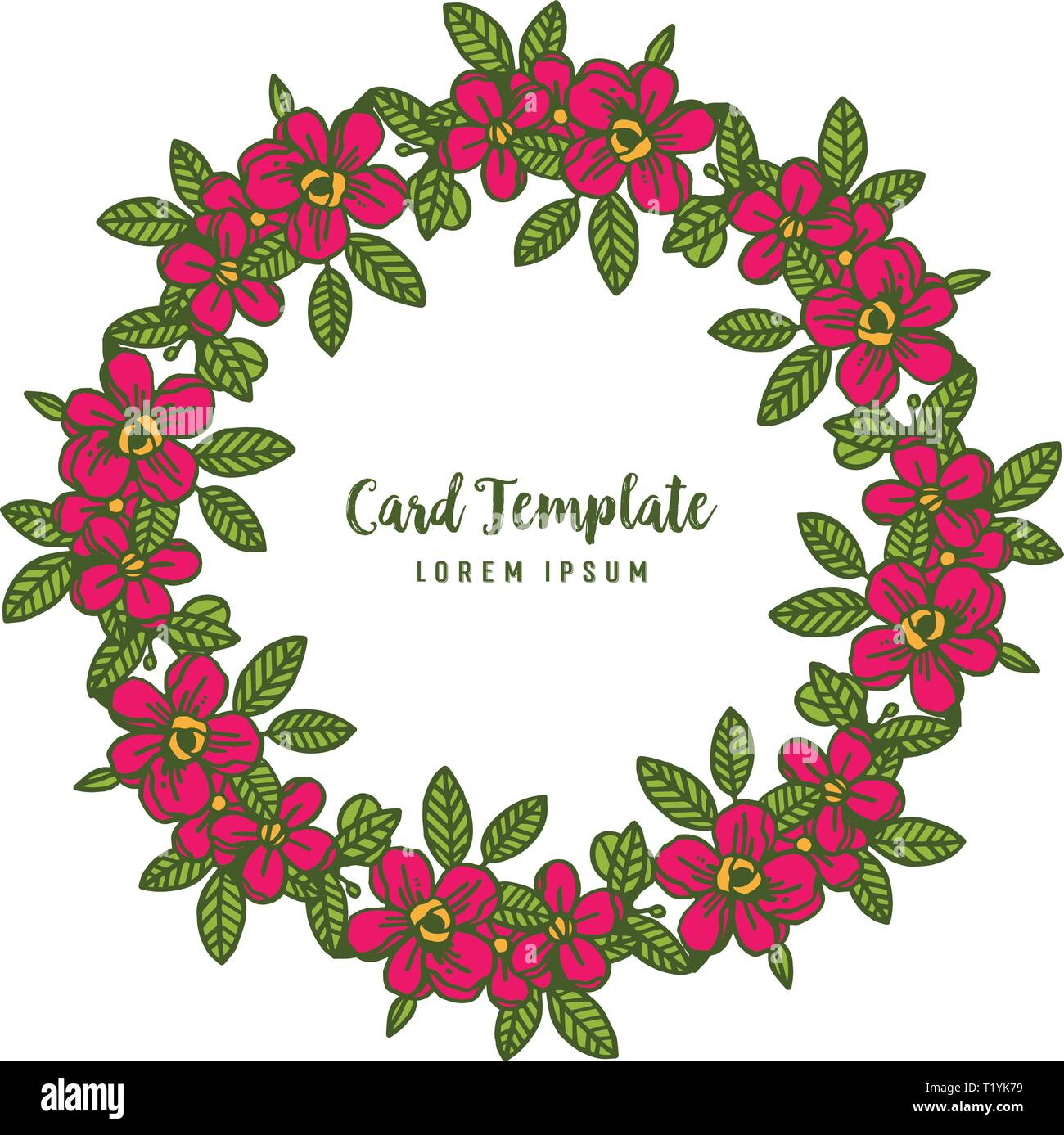 Vector illustration flower frame isolated on white background for ...