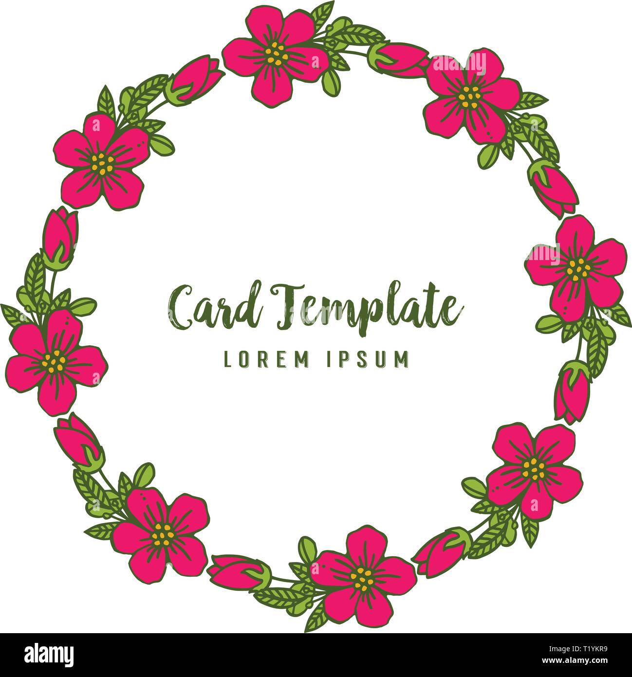 Vector illustration artwork leaf flower frame blooms with invitation ...
