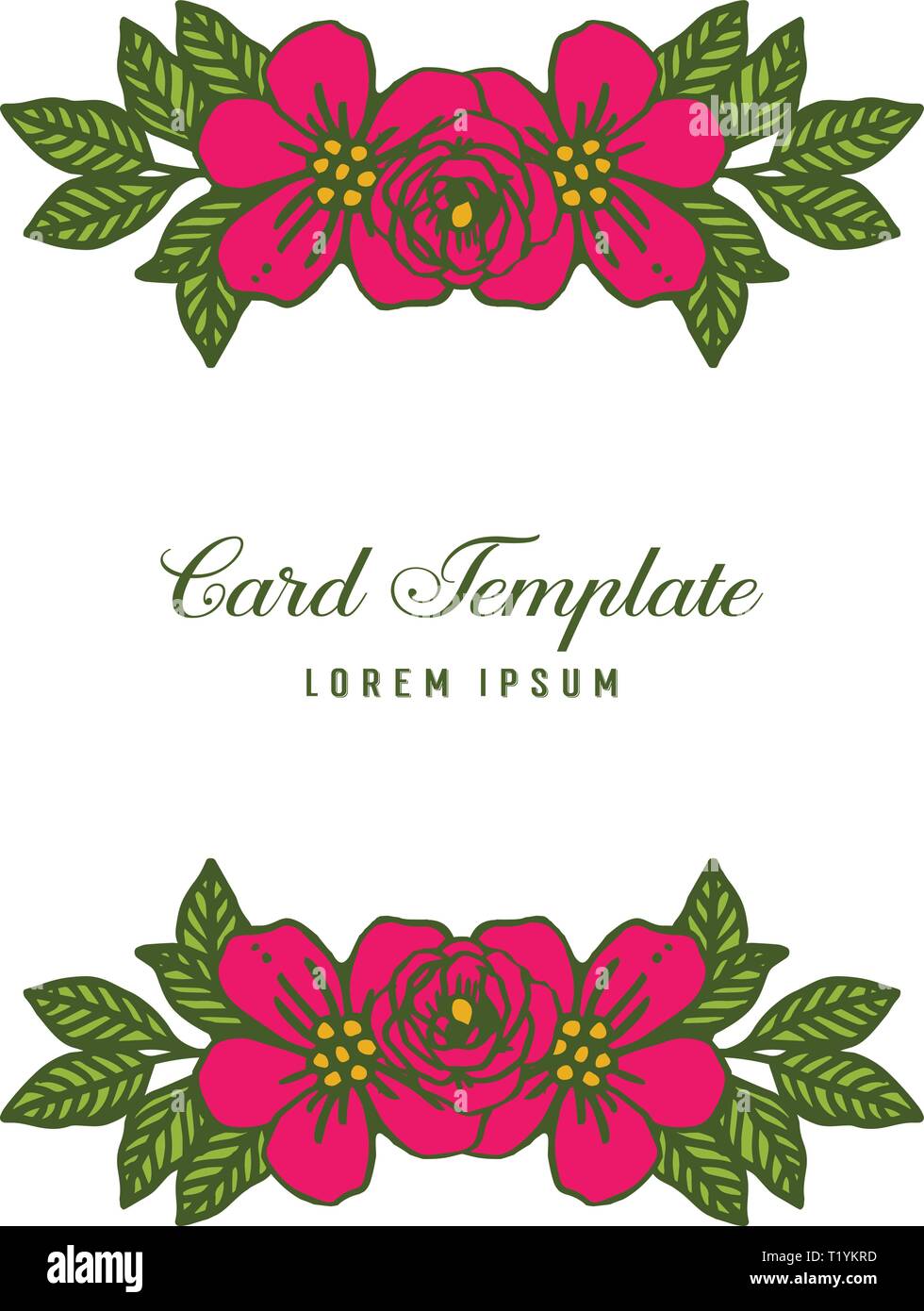 Vector illustration artwork leaf flower frame blooms with invitation ...