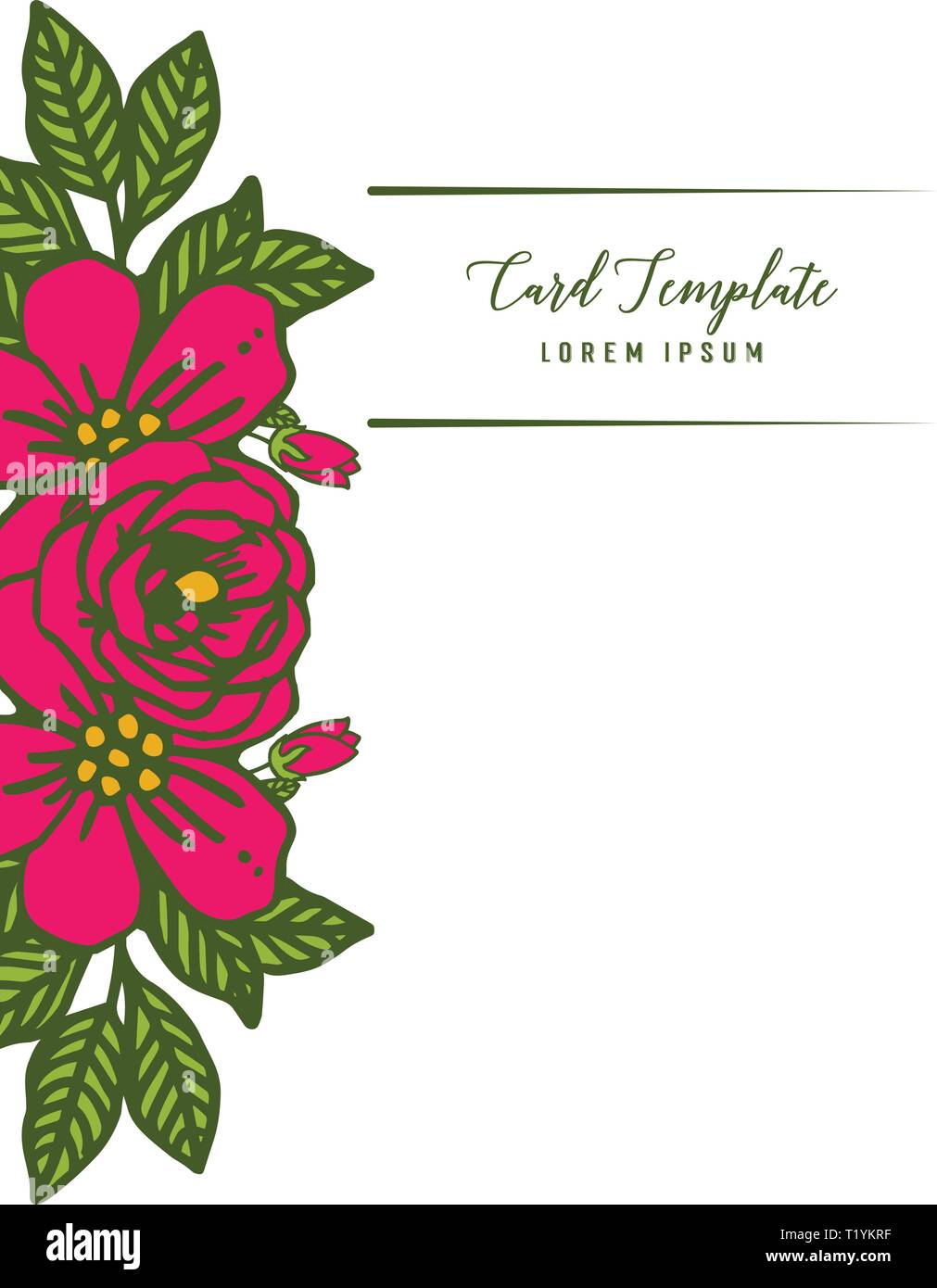 Vector illustration artwork leaf flower frame blooms with invitation ...