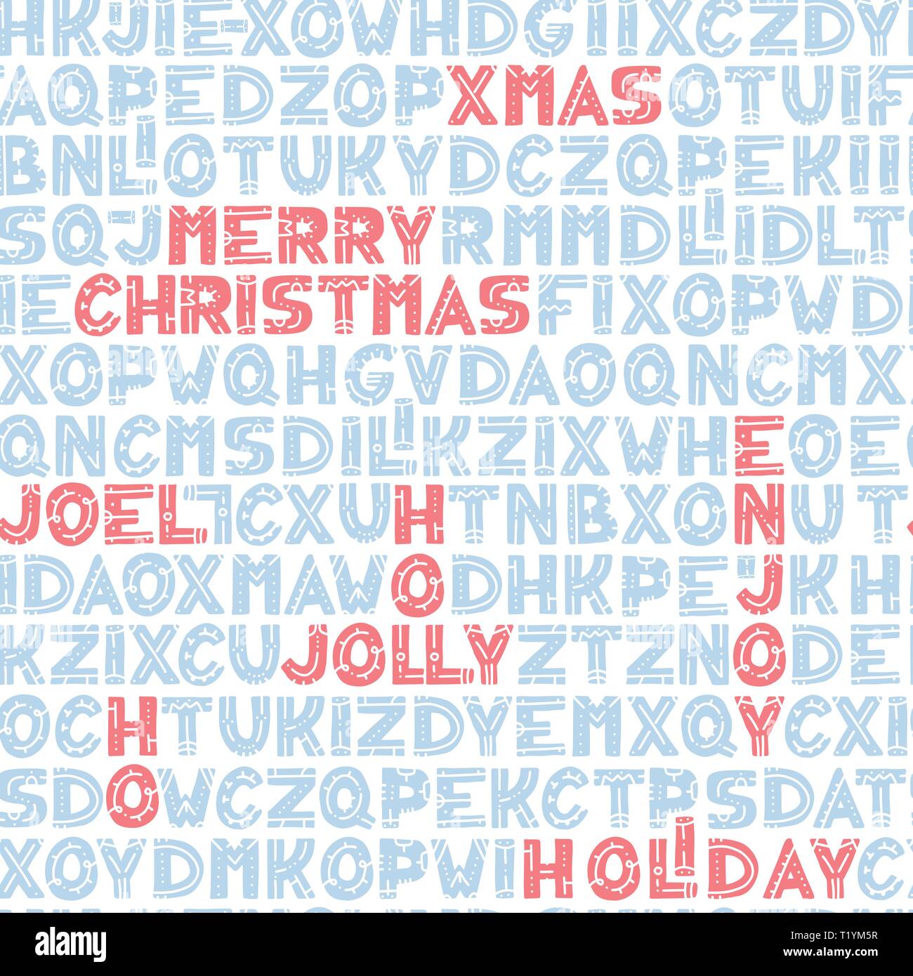 Seamless typographic Christmas background design for greeting cards ...