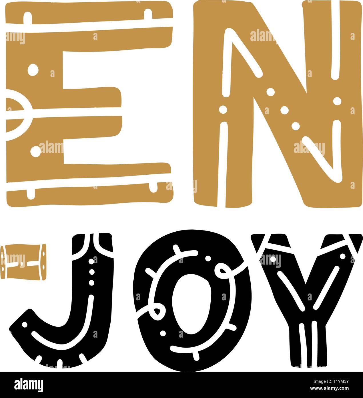 Enjoy Today, inspirational hand written type, vector illustration ...