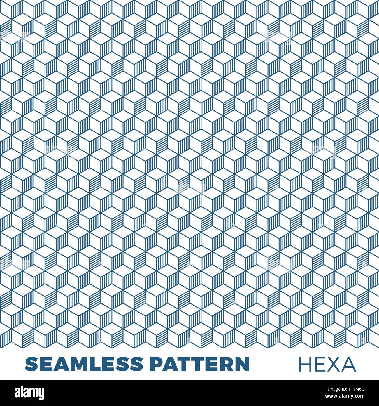 Abstract 3d isometric striped cubes geometric seamless pattern in gray and white, vector Stock ...