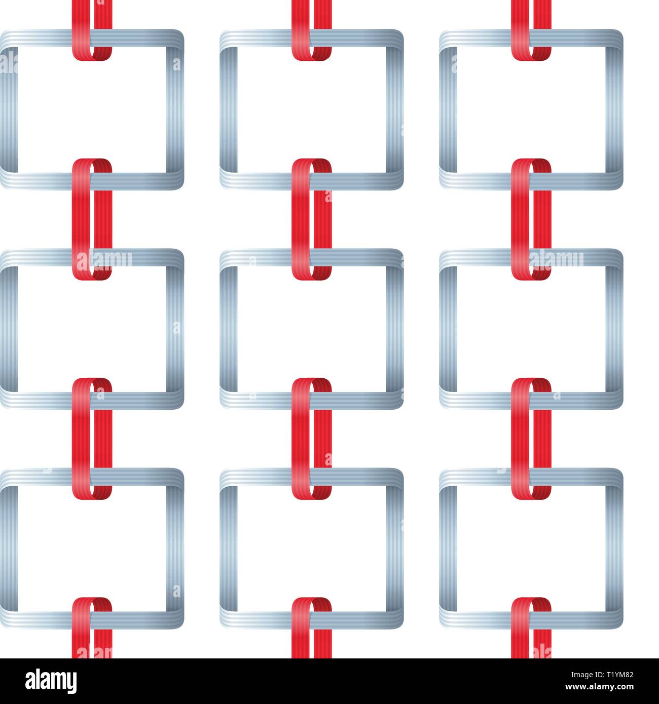Red and gray ribbon square link awareness symbols pattern. Vector ...