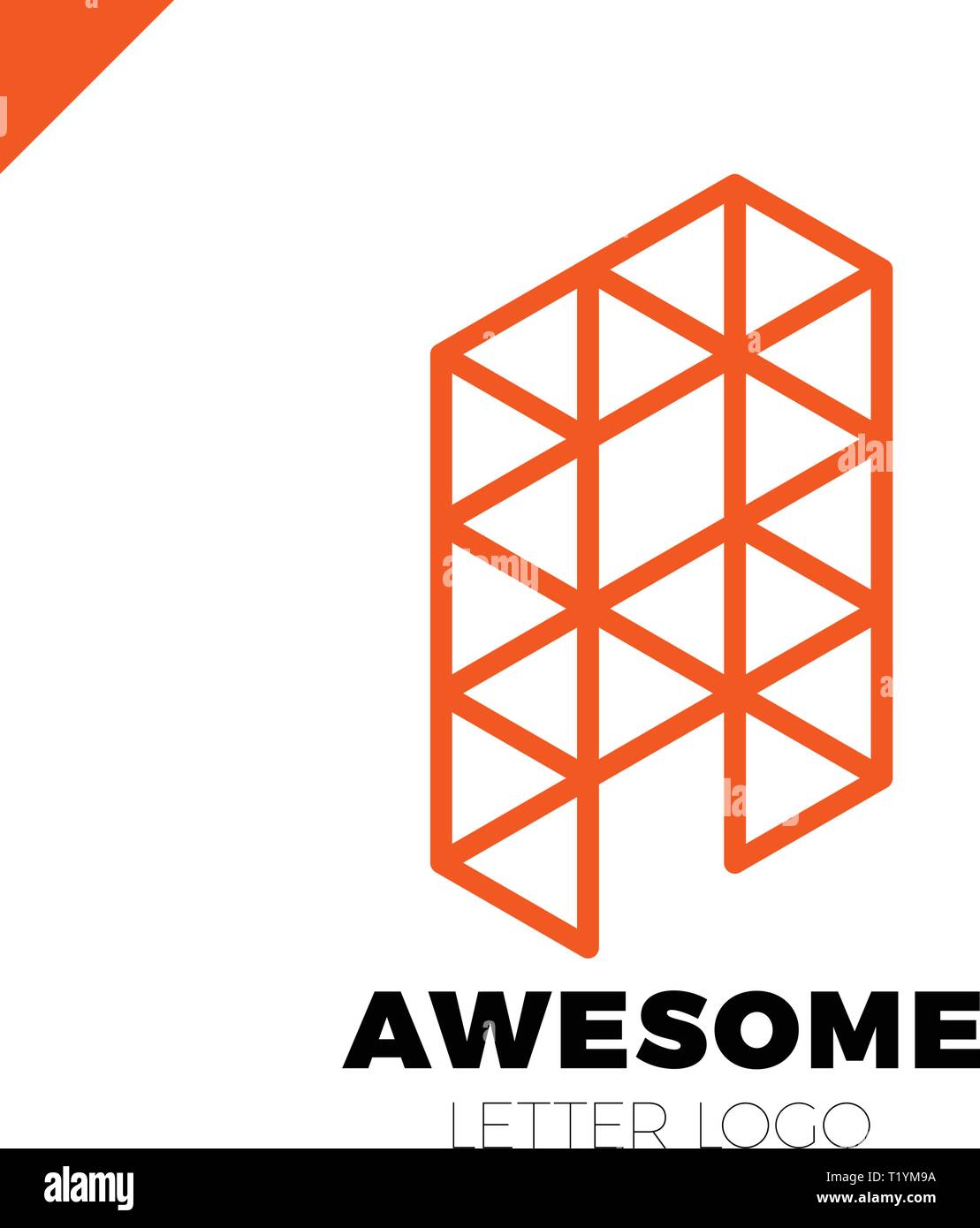 Triangle Letter A Logo Icon. Simple isometric logotype Stock Vector ...