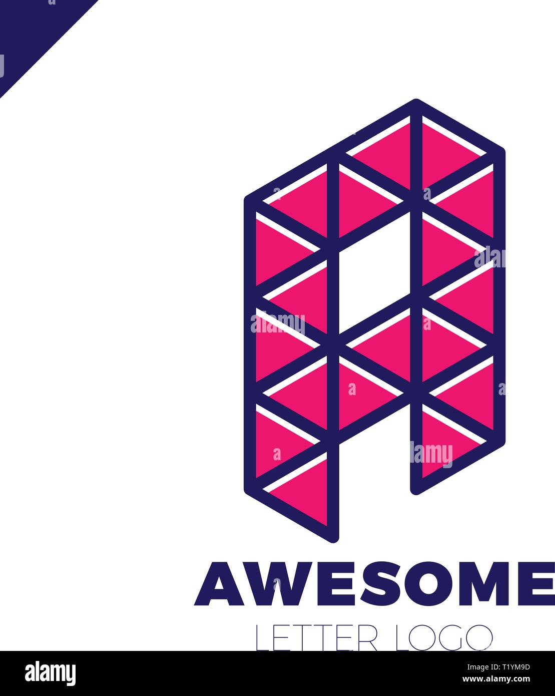 Triangle Letter A Logo Icon. Simple isometric logotype Stock Vector ...