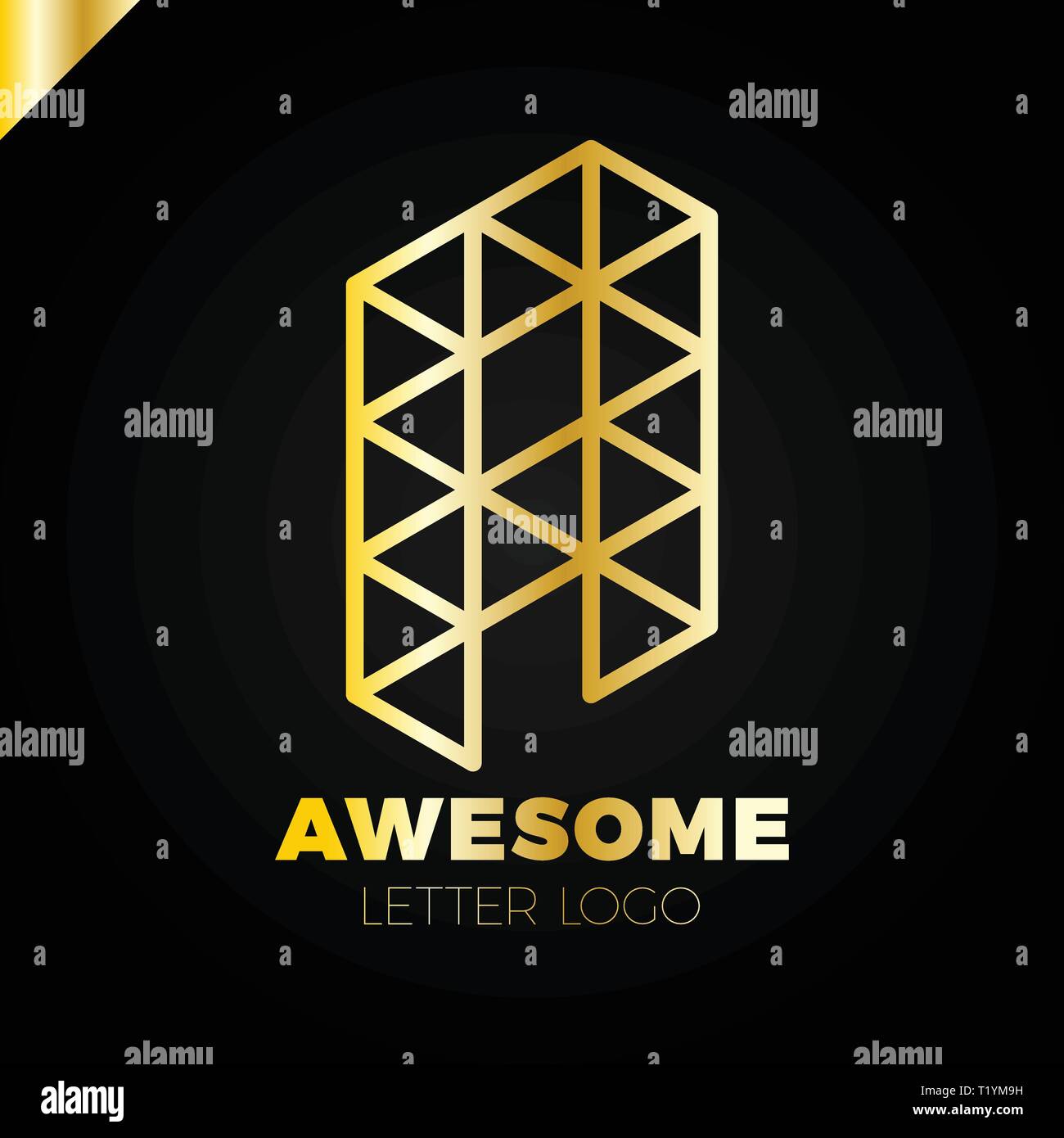 Triangle Letter A Logo Icon. Simple isometric logotype Stock Vector ...