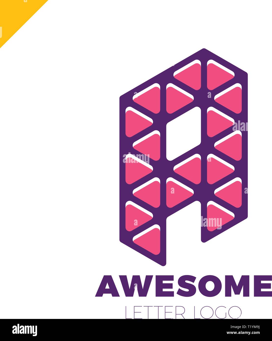 Triangle Letter A Logo Icon. Simple isometric logotype Stock Vector ...