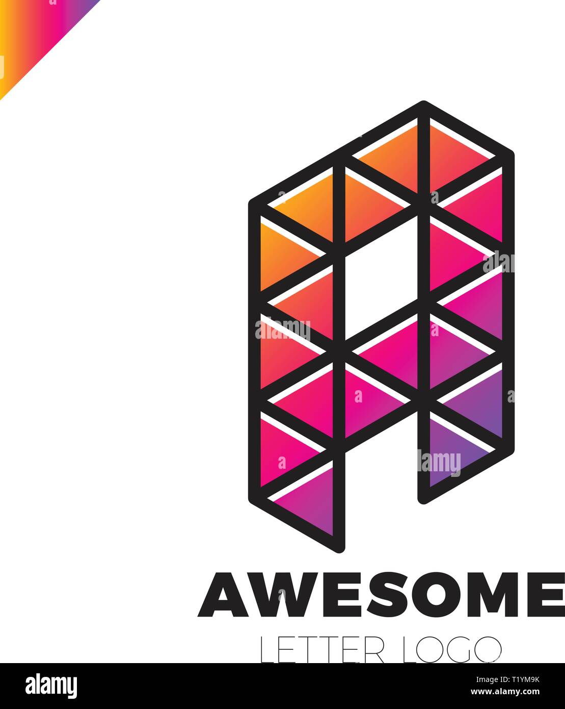 Triangle Letter A Logo Icon. Simple isometric logotype Stock Vector ...