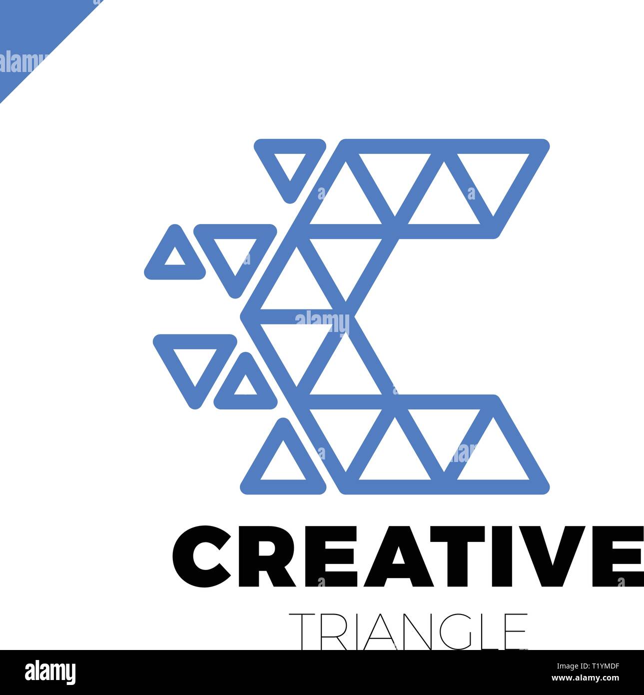Letter C Creative Triangle Color Logo Design Template Stock Vector ...