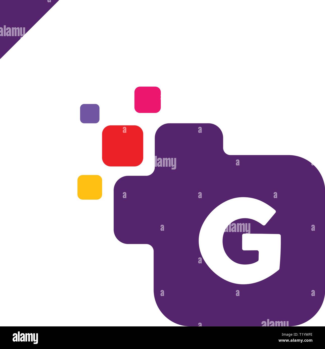 Business corporate square letter G font logo design vector. Colorful ...