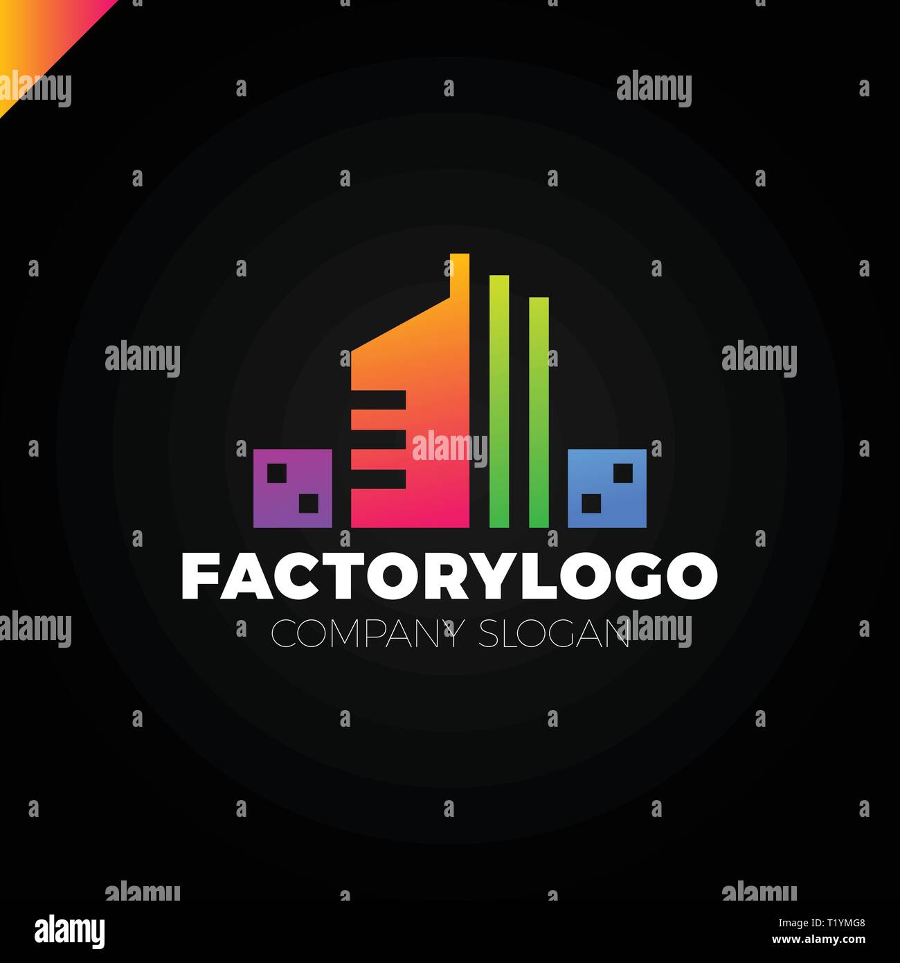 construction firm, factory or manifacture logo or apartment building ...