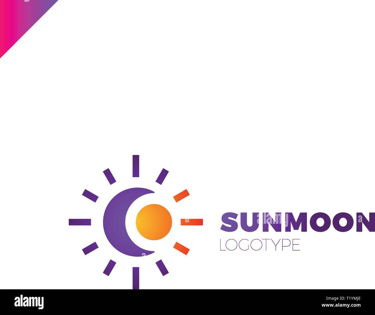 Sun and Moon logo. Abstract vector illustration Stock Vector Image ...